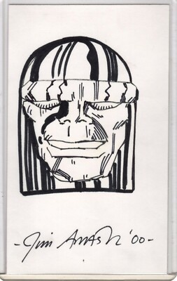 Jim Amash Darkseid Comic Original Sketch on 3x5 Index Card Signed ...