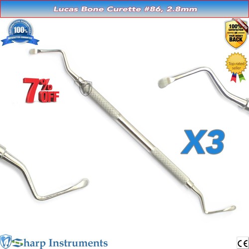 Lucas Surgical Curette 86, Spoon 2.8mm Dental Tooth Socket Debridement ...