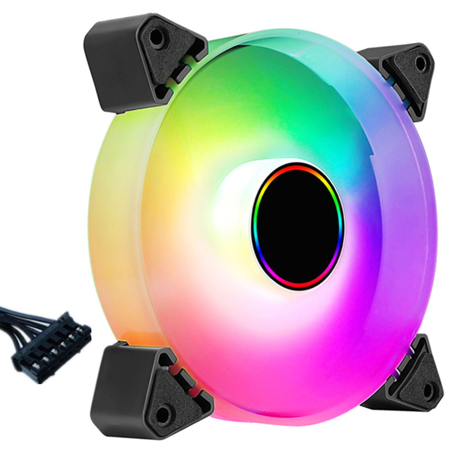 6Pack 120mm RGB LED Quiet PC Air Cooling Fans Computer Case Game ...