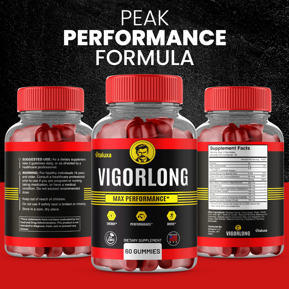 (3 Pack) VigorLong Male Gummies, Vigor Long Advanced Men Performance ...