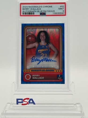 2024 Topps McDonald s Chrome Berry Wallace Auto-Blue Raywave #62 Pop 1 ...