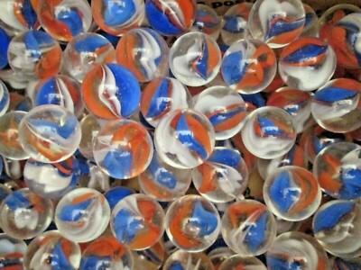 MARBLES 2 POUNDS 7/8 INCH RED WHITE & BLUE CATSEYE MEGA MARBLES | eBay