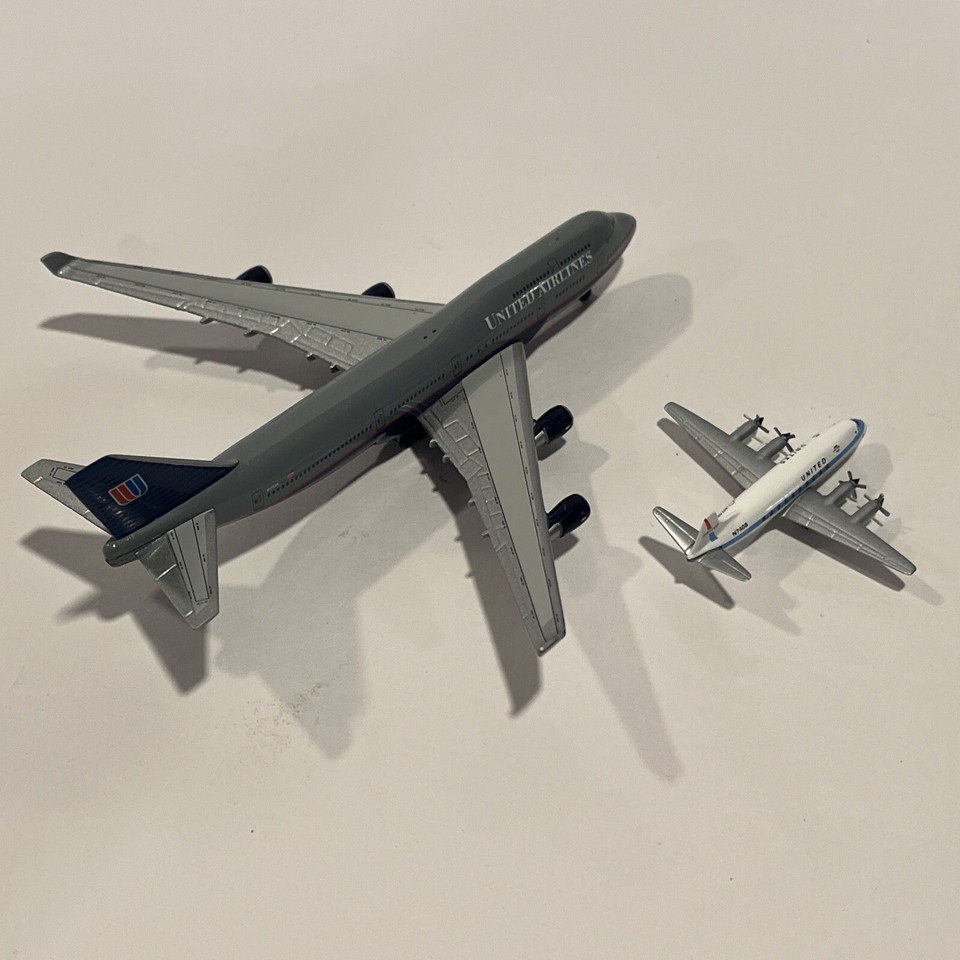 1:500 Herpa United Airlines Boeing 747 Vickers 745 Toy Model Display ...