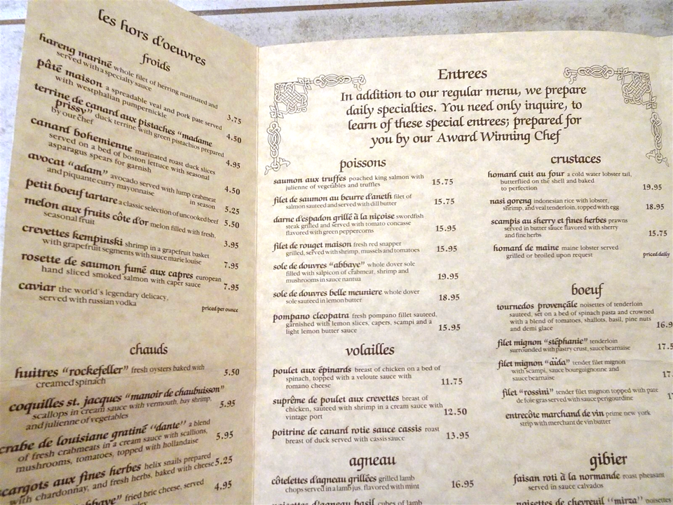 Vintage Restaurant Menu The Abbey Atlanta Ga | eBay