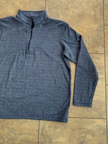 Johnston Murphy XC4 Pullover Mens L Heather Blue Extreme Comfort 1/4 ...