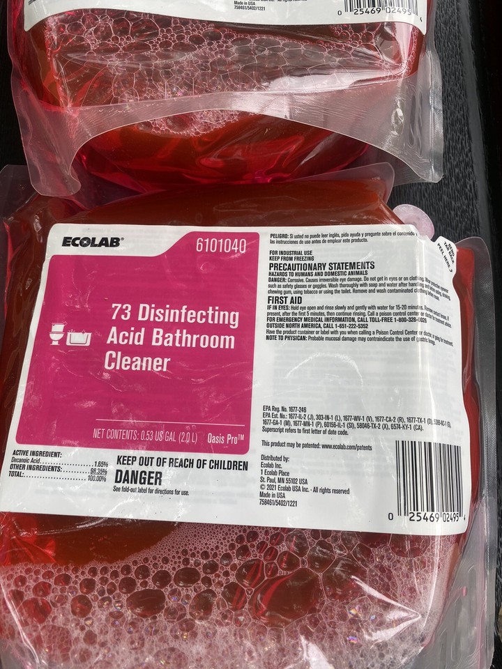 2 PACK ECOLAB 6101040 73 Disinfecting Acid Bathroom Cleaner 2-2.0 L | eBay