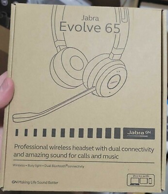 Jabra, Evolve 65, MS - Bluetooth Wireless Headset w/ Mic.(Black w/Red ...