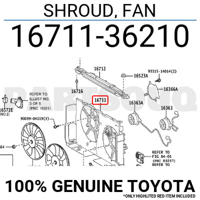 1671136210 Genuine Toyota SHROUD, FAN 16711-36210 | eBay