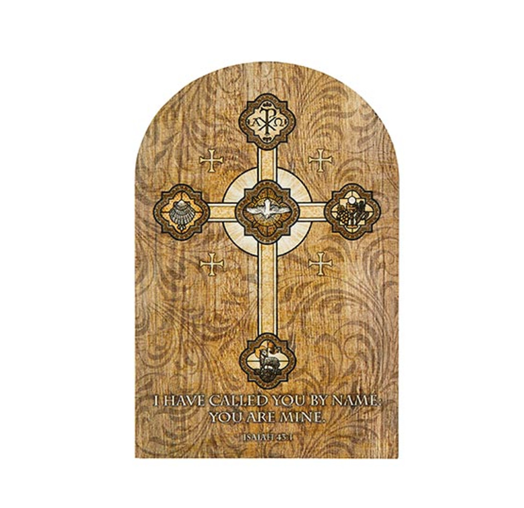 Wood RCIA Arched Desk Plaque 3.5" x 5" High Catholic Gift | eBay