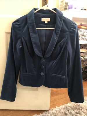 Erin Fetherston For Target Velvet Blue Blazer Size XS | eBay