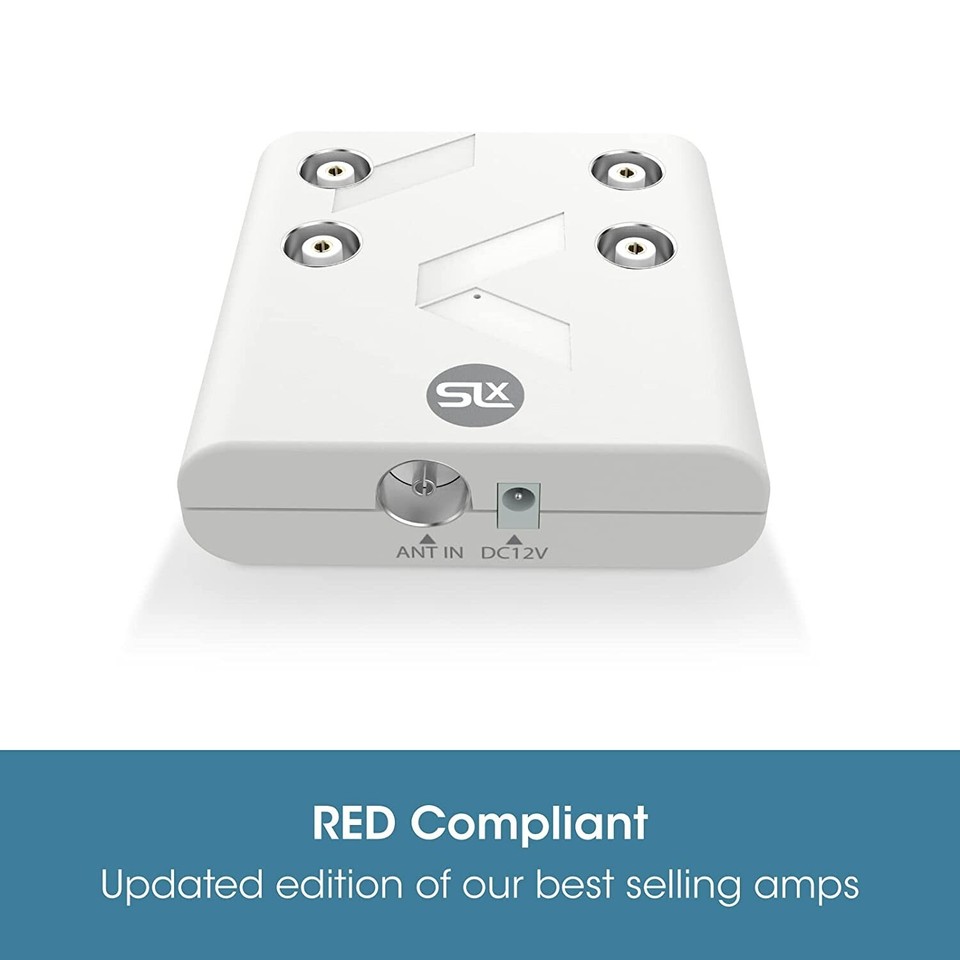 SLx 4 Way Compact Signal Booster Aerial Amplifier Integrated 4G & 5G ...