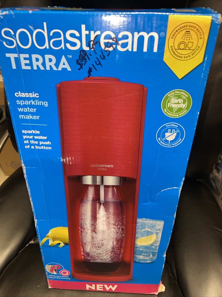 SodaStream Terra Sparkling Water Maker RED with CO2 and Carbonating ...