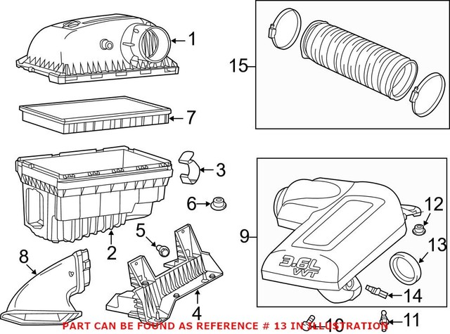 For Ram 1500 2013-2022 Ram 68105185AA Engine Air Intake Resonator Seal ...