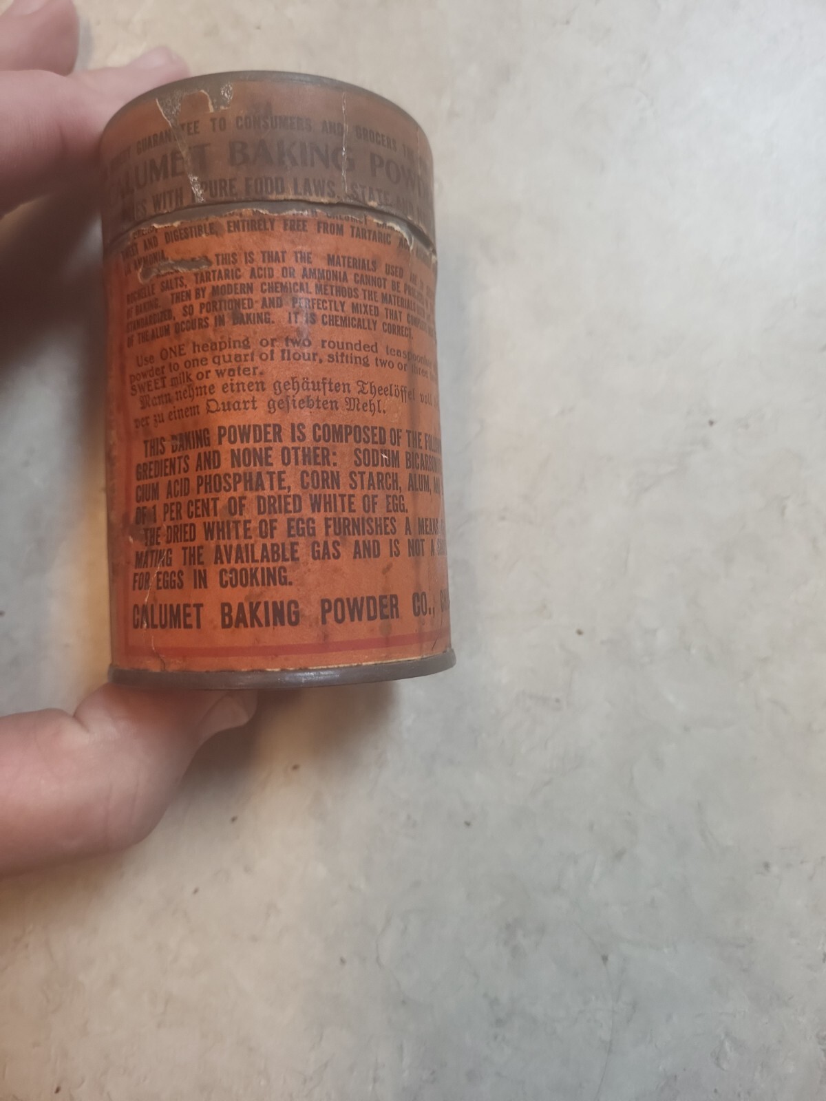 Antique 6 Ounce Tin.Calumet Baking Powder Paper Label Early 1900s ...