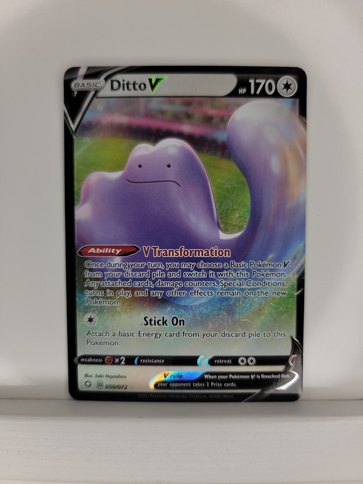 Shining Fates Pokemon Card, Ditto V 050/072 Ultra Rare | eBay