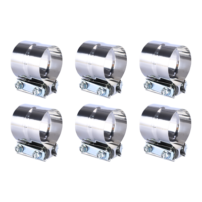 6Pcs 3" Stainless Exhaust Band Clamp Step Clamps for Catback Muffler ...