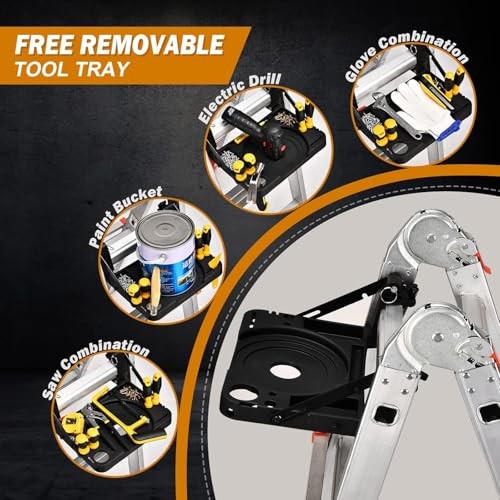 SOCTONE LADDER A FRAME 4 STEP EXTENSION LADDER 14.5 FT ZL1104 ...