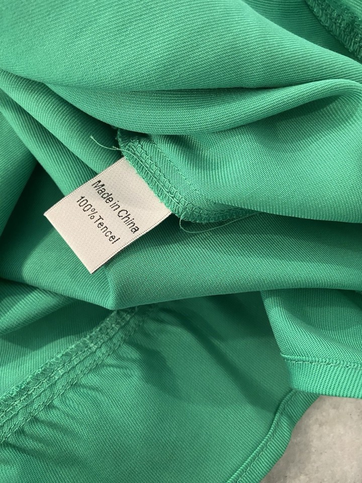 NWT Toofan Size L Jade Green Long Sleeve Pearl Button Front Tiered ...