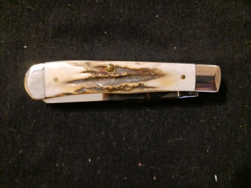Case XX Prime Stag Trapper Knive 58393 Awesome Thick Stag Handles New ...
