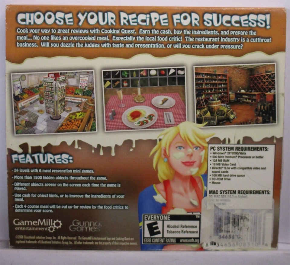 Video Game PC Cooking Quest Secret Recipes Hidden Ingredients NEW ...
