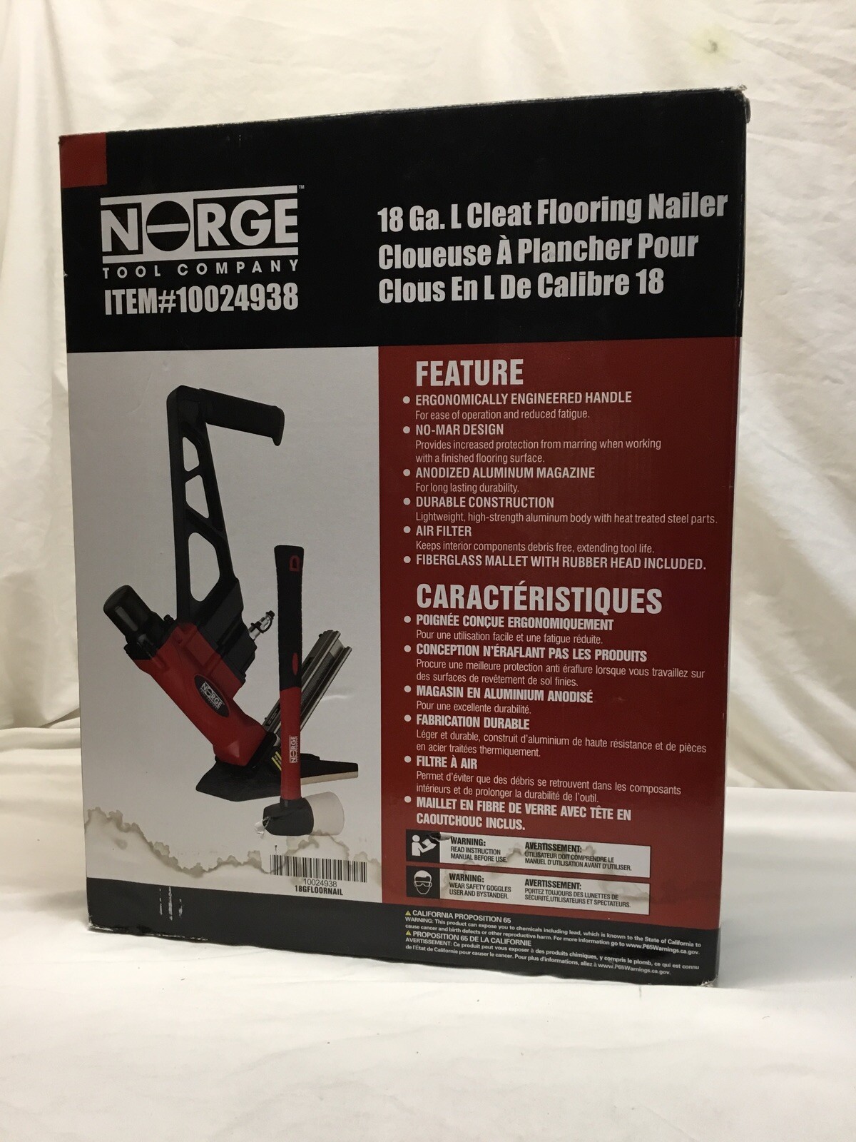Norge Tool Company 10024938 18Ga. L Cleat Flooring Nailer | eBay