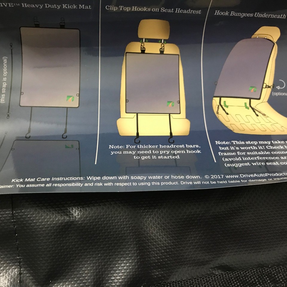Kick Mats Back Seat Protector Heavy Duty Sag Proof Back Protector for ...