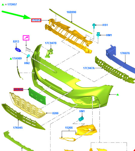 Ford Focus Mk4 2018 Front Bumper Grille Support Jx7b-17e778-s Genuine ...