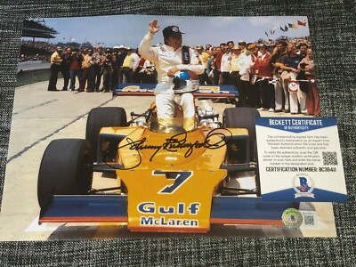 JOHNNY RUTHERFORD SIGNED AUTOGRAPH 8X10 PHOTO INDIANAPOLIS 500 BECKETT ...
