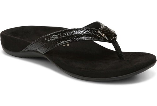 Vionic Avena Thong Post Sandal Arch Support Womens 9 Medium Black ...