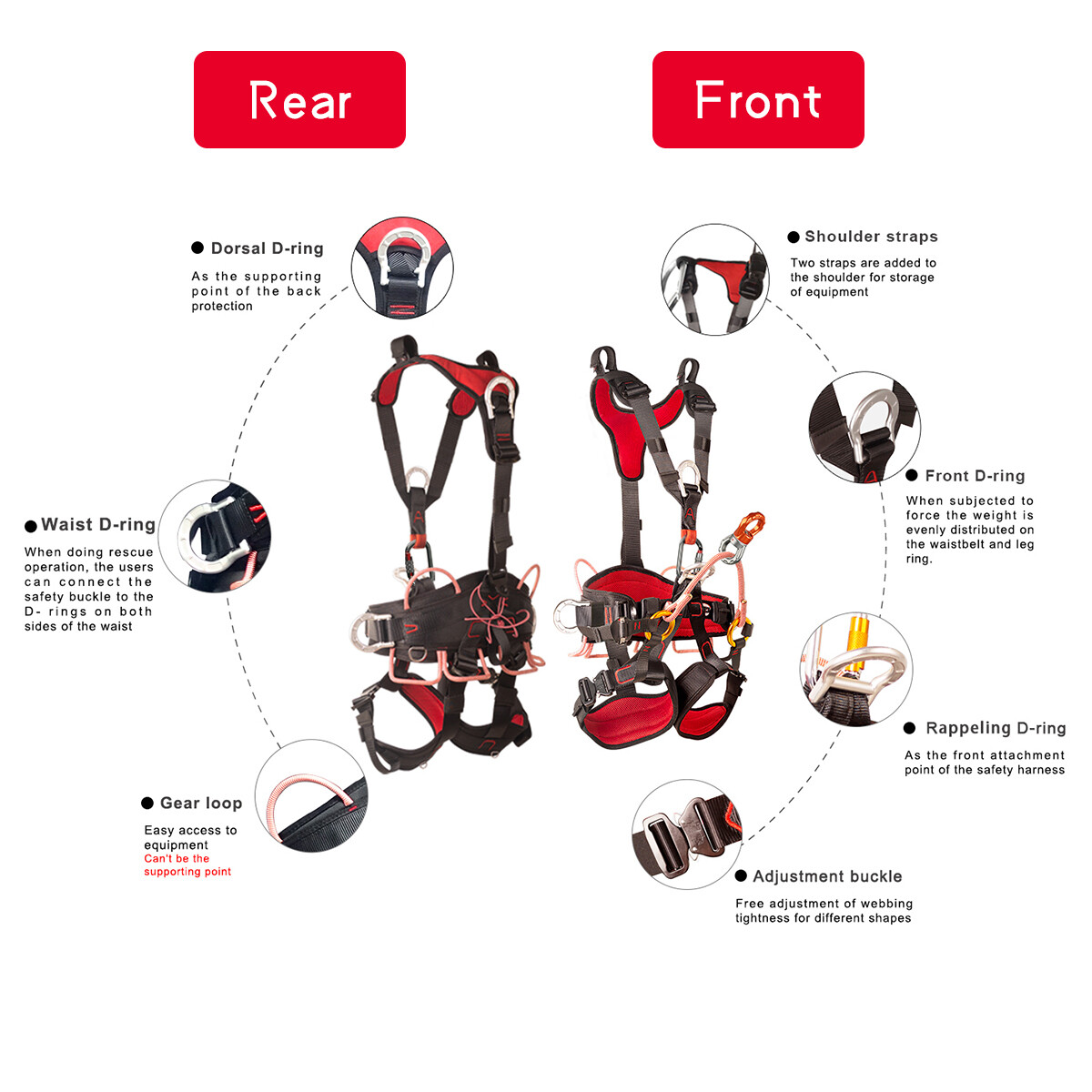 Arborist Tree Climbing Harness and Wire-core Flipline Work Positioning ...