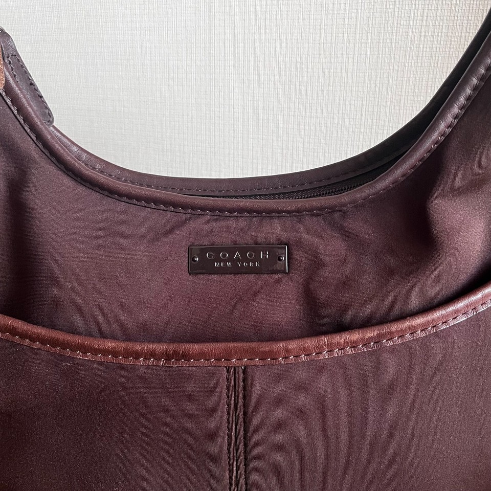 Coach Vintage 6203 Ergo Brown Neoprene Leather Trim Shoulder Hobo Bag ...