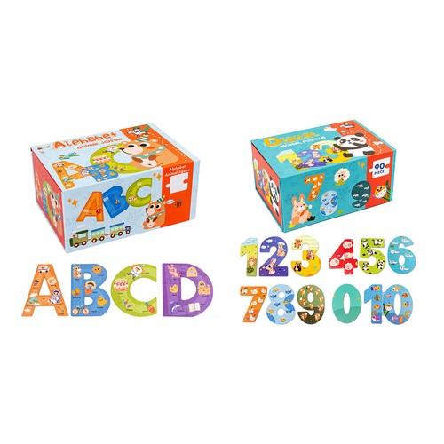 Baby Puzzles Infant Cognitive Puzzle Alphabet Number Wooden Montessori ...