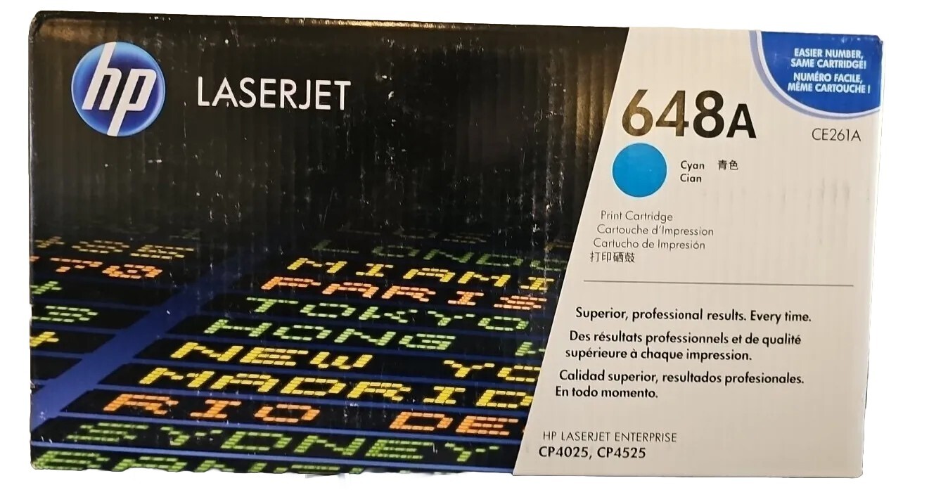 GENUINE HP CE261A CYAN TONER CARTRIDGE 648A Laserjet CP4025 CP4525 ...
