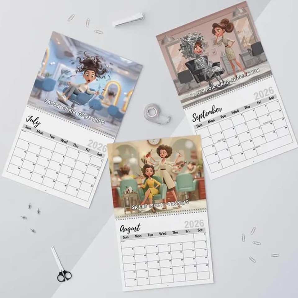 2026 Snip & Giggle Stylist Humor Calendar – Funny Hair Stylist Wall ...