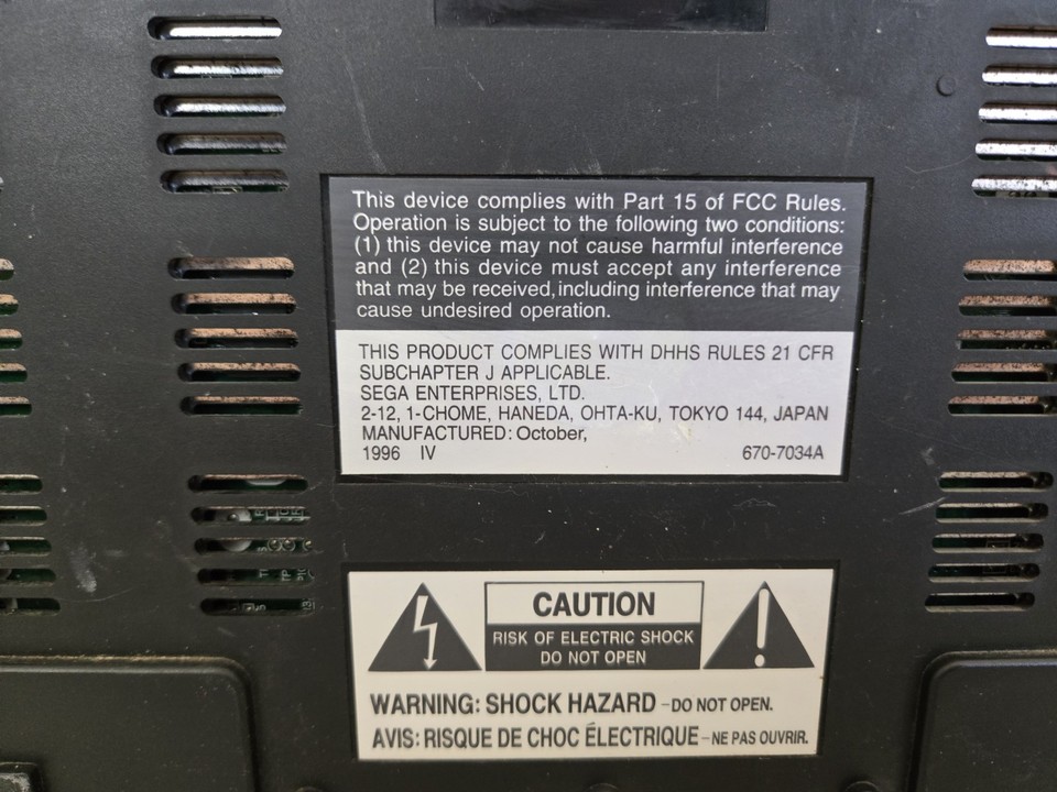 Sega Saturn MK-80000A Console Only For Parts/Fix *READ* FREE SHIPPING ...