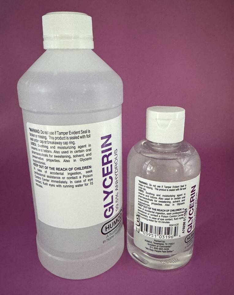 GLYCERIN 99.5% USP Skin Lips Emollient Demulcent Glycerine HUMCO 16 FL ...