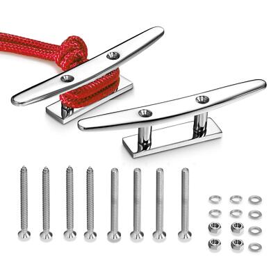 2 Pcs Boat Cleat Open Base 5" 125mm Dock Cleat 316 SS Marine Grade W ...