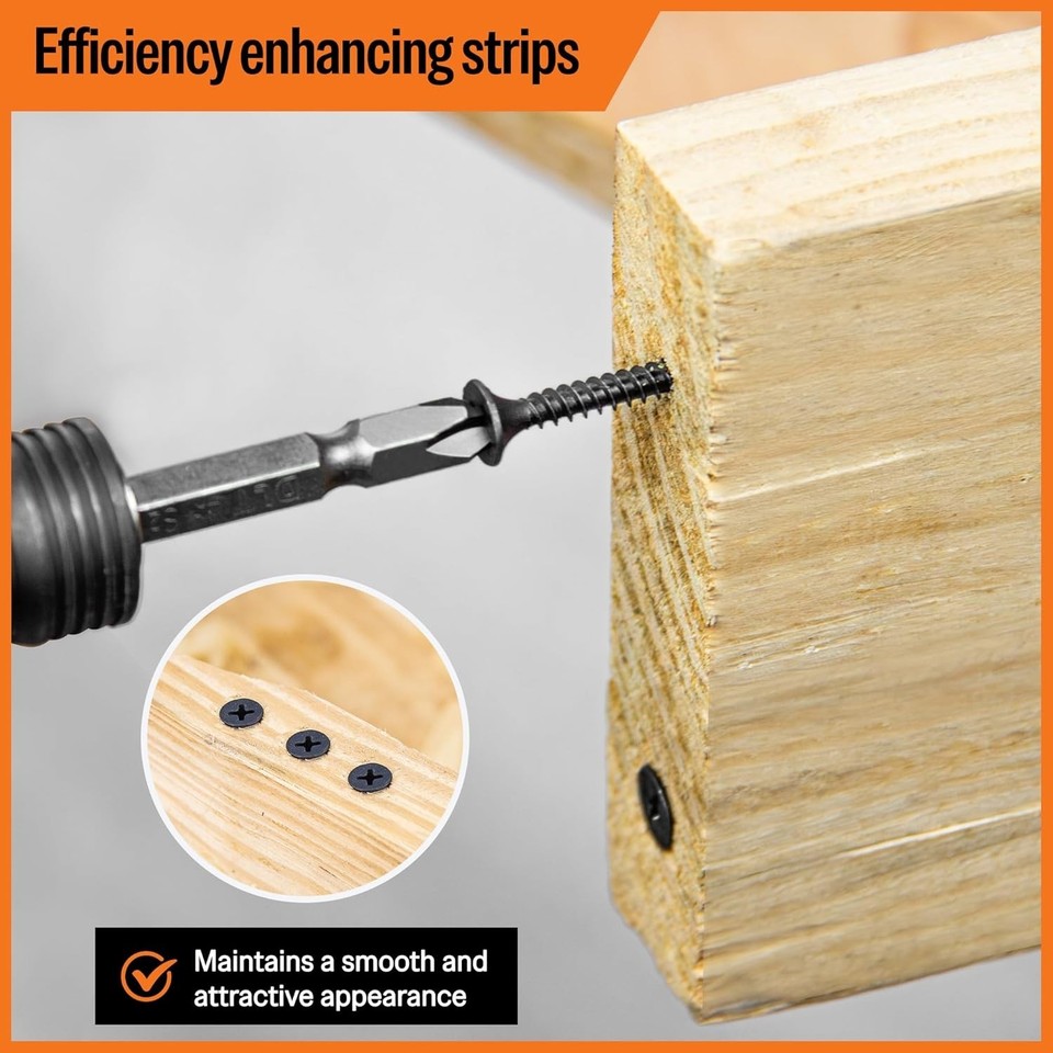 meite Drywall Screws, #6 x 1-1/4" Fine Thread Wood Screws Phosphate ...