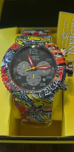 Invicta Grand Pro Diver Graffiti 52mm Mo # 36779 Chronograph Watch SOLD ...