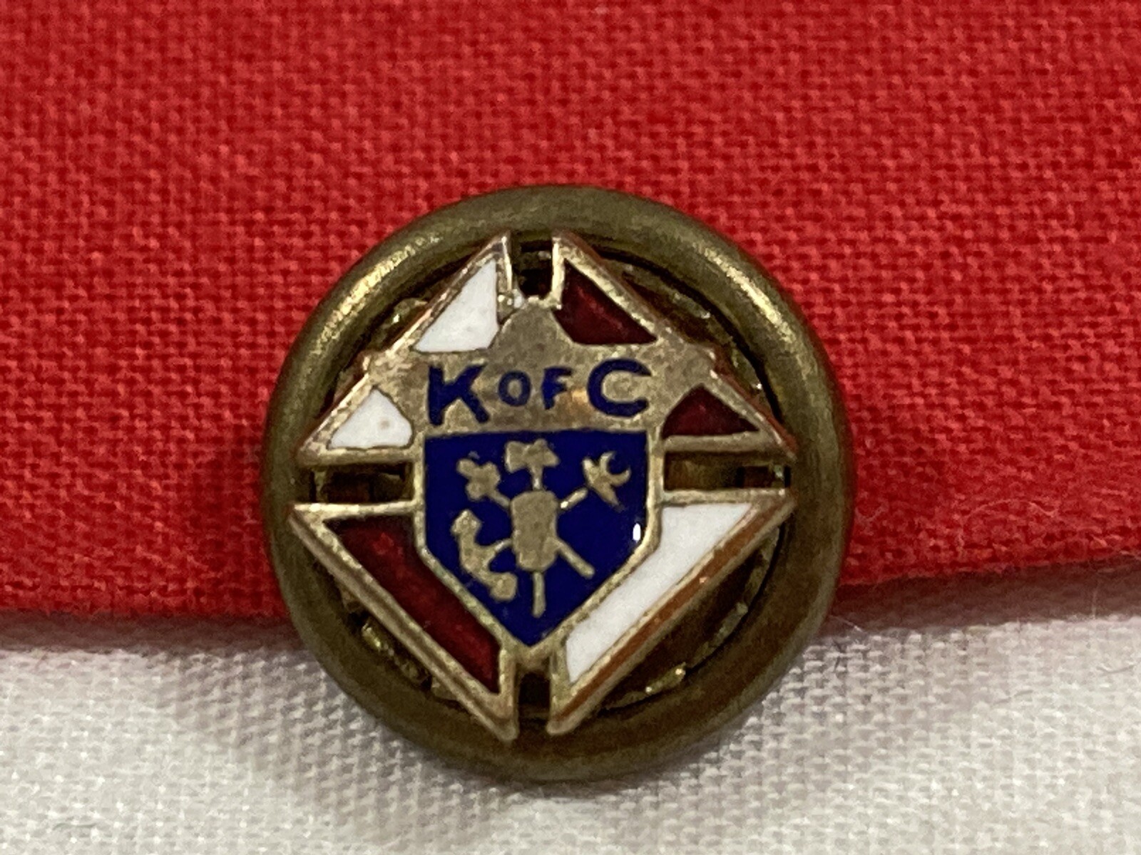 Vintage K of C KNIGHTS OF COLUMBUS Fraternal Screwback Enamel Pin Lapel ...
