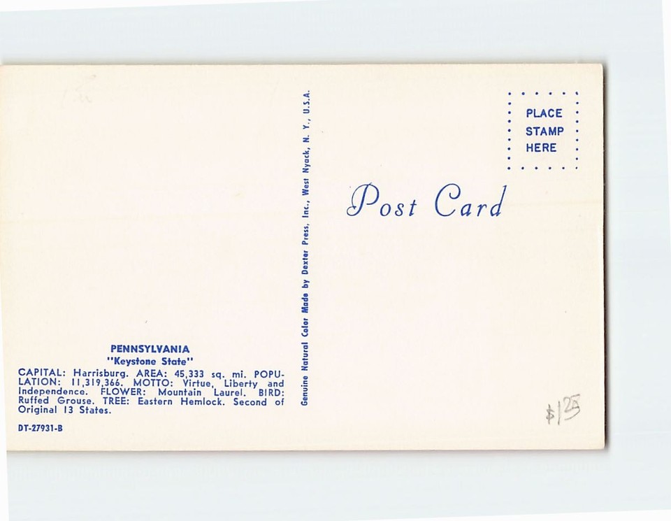Postcard Pennsylvania Map Keystone State Pennsylvania USA | eBay