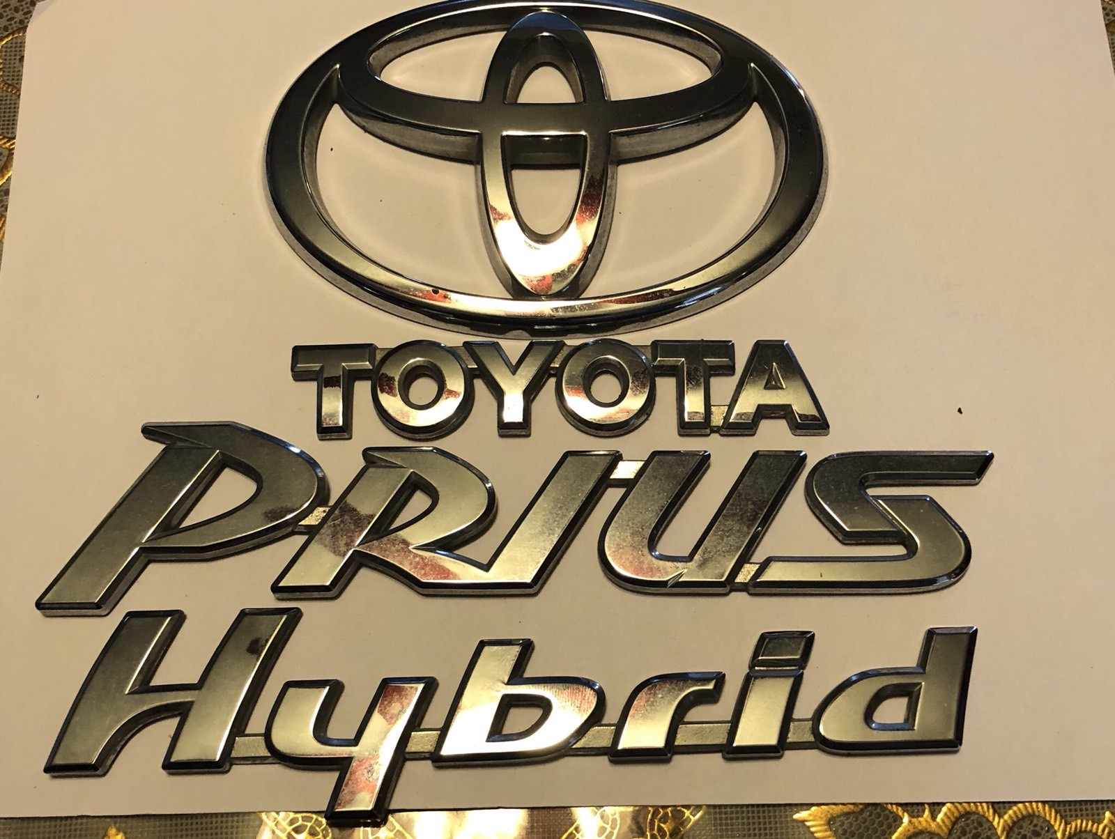 2001-2003 TOYOTA PRIUS HYBRID REAR LID CHROME EMBLEM LOGO BADGE SIGN ...