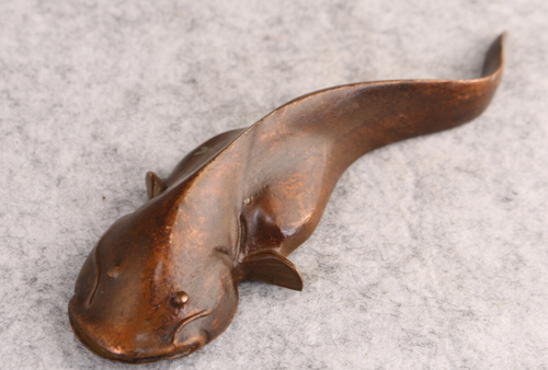 Chinese Bronze Fish Catfish Statue Figure Collection Tea Pet Table ...
