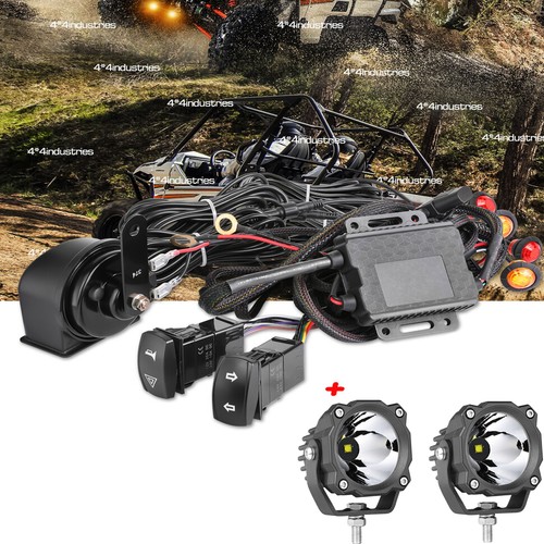 For Honda Pioneer 1000 1000-5 UTV Turn Signal Light Kit w/Horn & Round ...