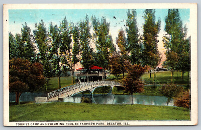 Postcard Tourist Camp and Swimming Pool Fairview Park Decatur, IL D21 ...