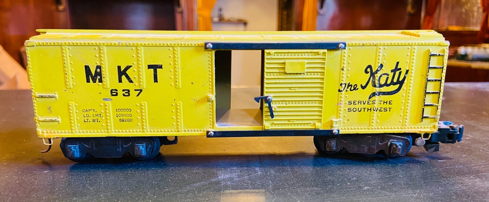 American Flyer S Scale The Katy - MKT 637 Yellow Box Car | eBay