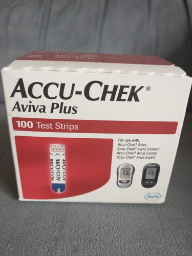 Accu-Chek Aviva Plus Blood Glucose 100 Test Strips- Also Free Box of ...