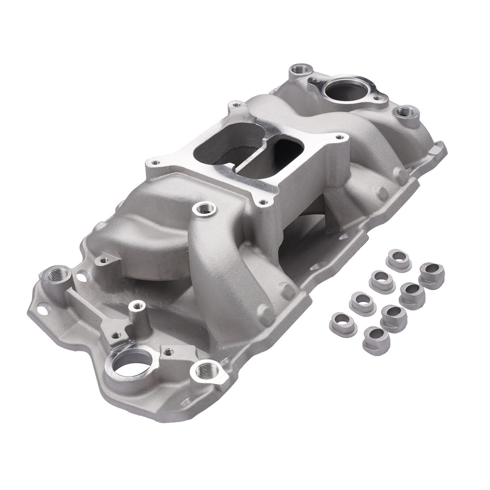 Aluminum Dual Plane Air Gap Intake Manifold 22026 For SBC Chevy 350 ...