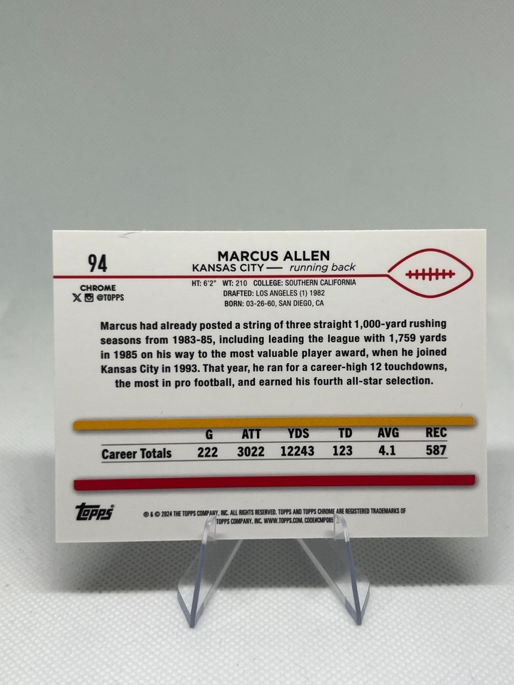 2024 Topps Chrome - Marcus Allen #94 | eBay