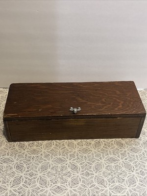 Antique Wood Storage Box for Glass Slides? Screw Top 4.5x2.75” Slots 14 ...